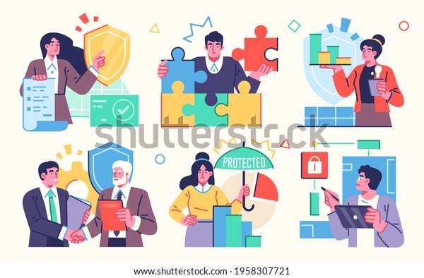 Protection Security Concepts Illustrations Cartoon Character Stock ...
