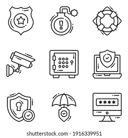 Hacker Protection Security Vector Icons Set Stock Vector (Royalty Free ...