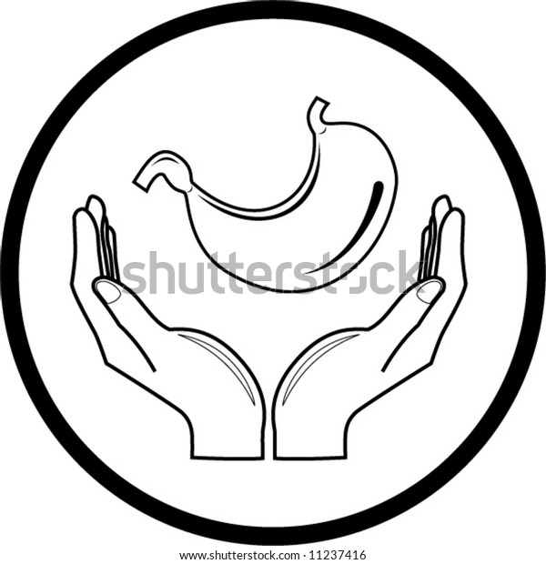 Protection Stomach Vector Medical Icon Black Stock Vector (Royalty Free ...