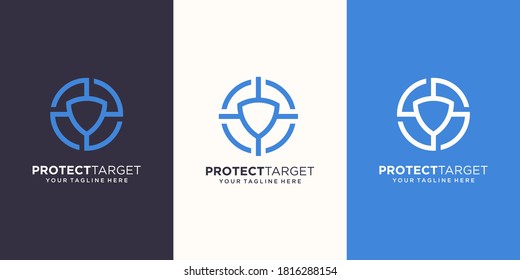 Vektor Stok Protection Target Logo Designs Template Symbol (Tanpa ...