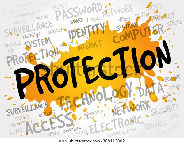 Protection Word Cloud Business Concept Stock Vector (Royalty Free ...