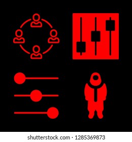 Protective Icons Set Protective Suit Controls Stock Vector (Royalty ...