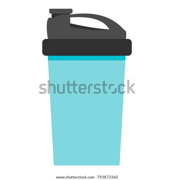 Protein Shaker Icon Flat Illustration Protein Stock Vector (Royalty ...