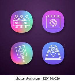 Protest Action App Icons Set Uiux Stock Vector (Royalty Free ...