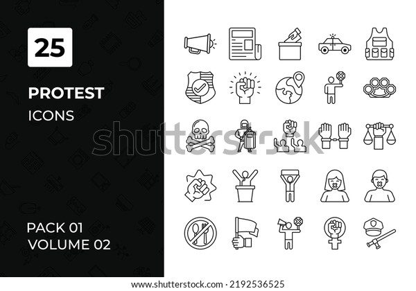 Protest Icons Collection Set Contains Such Stock Vector (Royalty Free ...