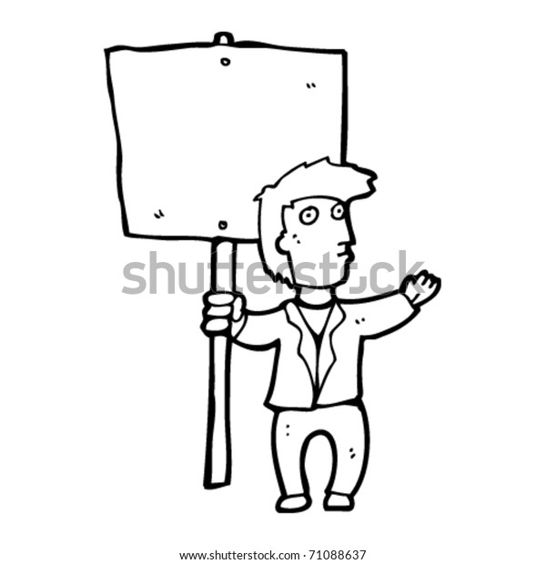 Protester Sign Cartoon Stock Vector (Royalty Free) 71088637 | Shutterstock