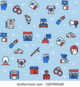 Protests Items Color Linear Icons Set Stock Vector (Royalty Free ...