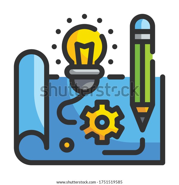 Prototype Fill Outline Icon Design Thinking Stock Vector (Royalty Free ...