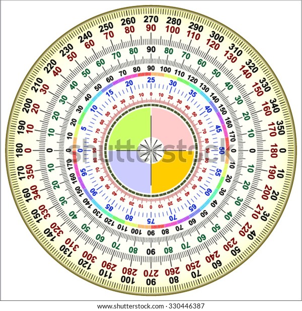 Protractor Actual Size Graduation Stock Vector (Royalty Free) 330446387 ...