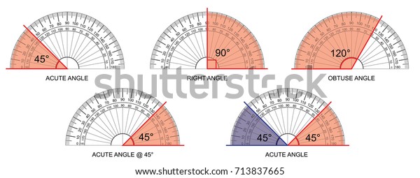 Protractor Protractor Actual Size Graduation Isolated Stock Vector ...