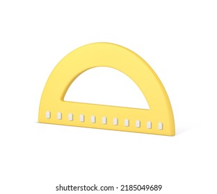 Protractor Yellow Mathematical Tool Calculate Angle Stock Vector ...