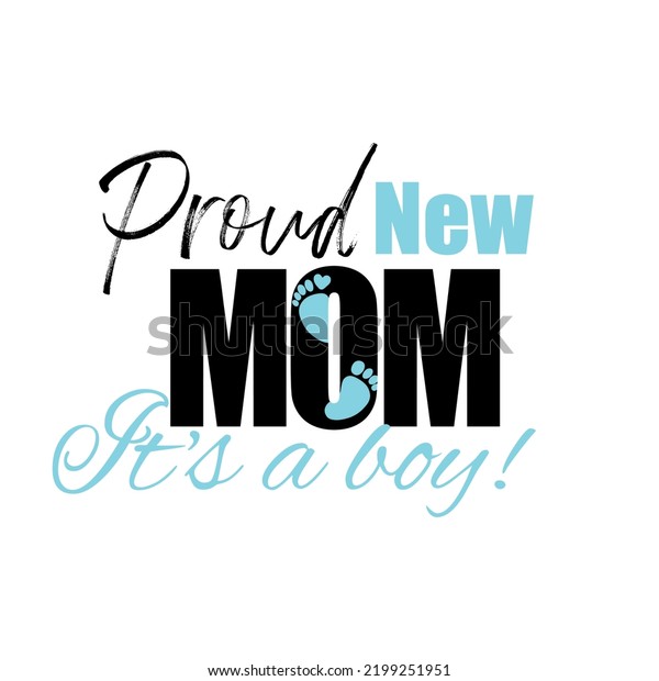 Proud New Mom Print Vector Illustration Stock Vector (Royalty Free ...