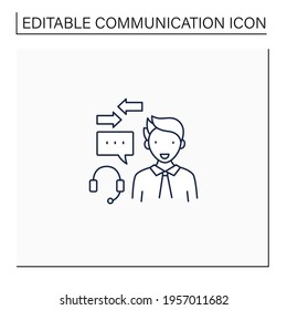 Providing Feedback Line Icon Twoway Communication Stock Vector (Royalty ...