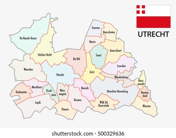 Province Utrecht Administrative Map Flag Stock Vector (Royalty Free ...