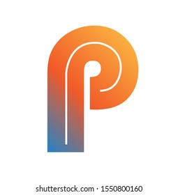 Pshaped Logo Design White Background Stock Vector (Royalty Free ...