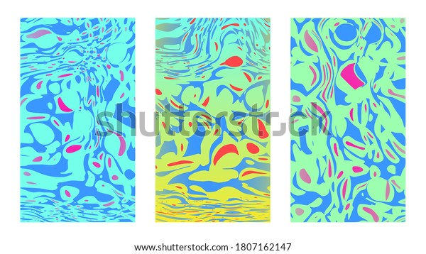Psychedelic Absinthe Color Marble Background Set Stock Vector (Royalty ...