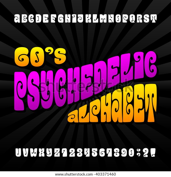Psychedelic Alphabet Font Hand Drawn Letters Stock Vector (Royalty Free ...