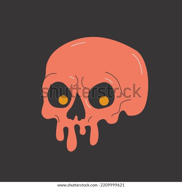 Psychedelic Drippy Paint Skull Acid Abstract Stock Vector (Royalty Free ...
