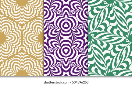 Psychedelic Geometric Pattern Set Optical Illusion Stock Vector ...