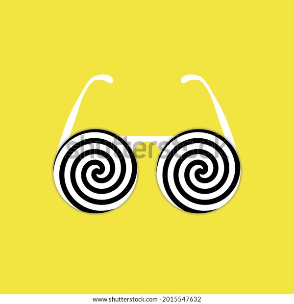 Psychedelic Glasses Crazy Hypnosis Eyeglasses Funny Stock Vector ...
