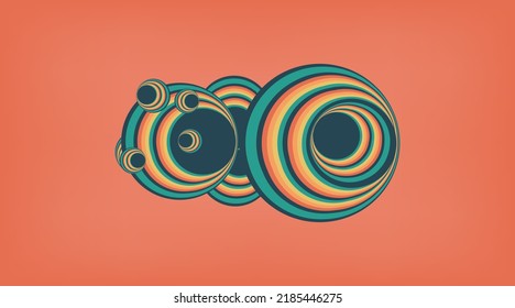 Psychedelic Groovy Background Retro Circle Abstract Stock Vector ...