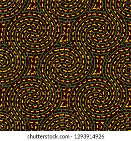 Psychedelic Hypnotic Swirl Maze Seamless Vector Stock Vector (Royalty ...