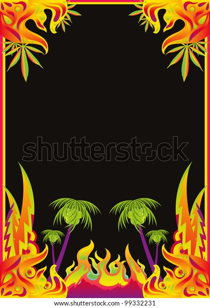 Psychedelic Music Party Flyer Background Colorful Stock Vector (Royalty ...