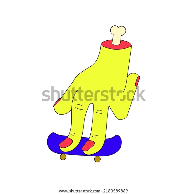 Psychedelic Severed Arm Protruding Bone Riding: เวกเตอร์สต็อก (ปลอดค่า ...