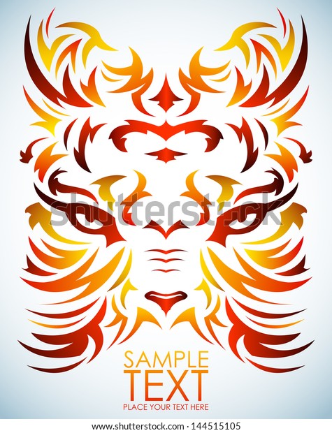 psychedelic tiger vector - tattoo - eyes - isolated