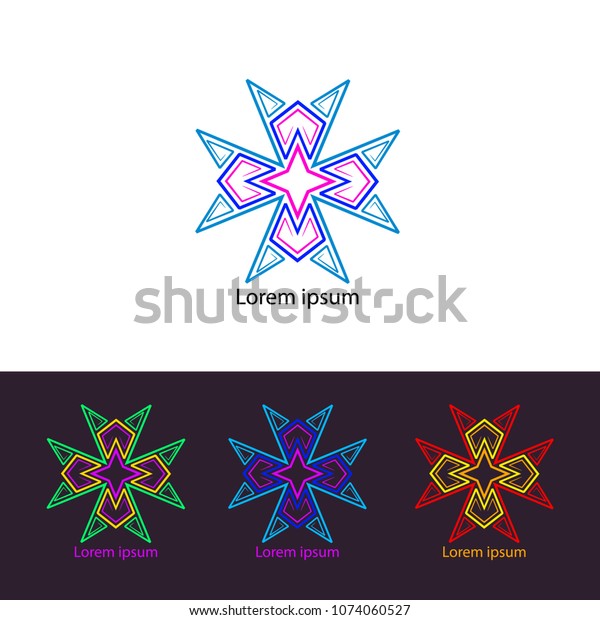 Psychedelic Trans Logo Icon Set Abstraction Stock Vector (Royalty Free ...