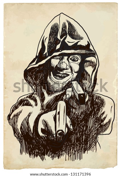 Psycho Killer Hand Drawing Converted Into Stock Vector (Royalty Free ...