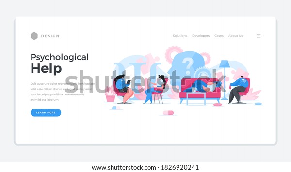 Psychological Help Professional Home Page Banner Stock Vector (Royalty ...