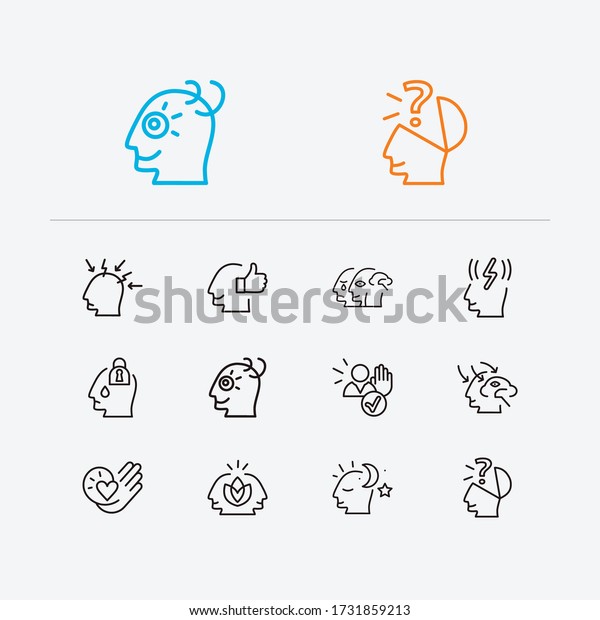 Psychology Icons Set Core Values Psychology Stock Vector (Royalty Free ...