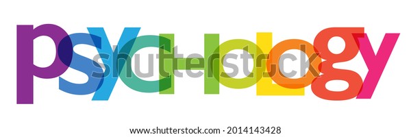 Psychology Rainbow Gradient Vector Typography Banner Stock Vector ...