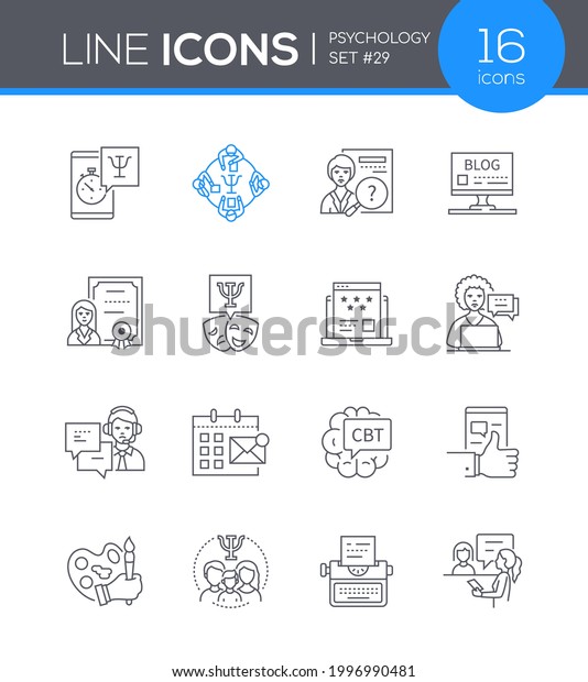 Psychology Types Therapy Line Design Style Stock Vector (Royalty Free ...