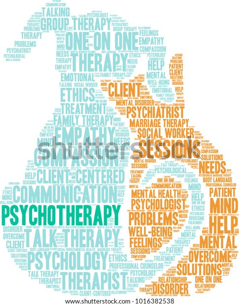 Psychotherapy Word Cloud On White Background Stock Vector (Royalty Free ...