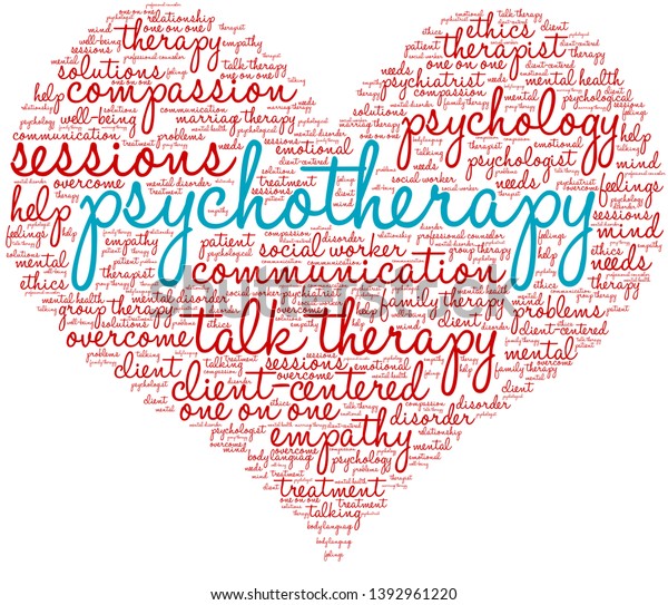 Psychotherapy Word Cloud On White Background Stock Vector (Royalty Free ...