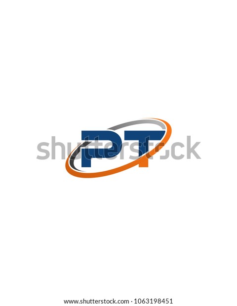 Pt Initial Company Blue Orange Swoosh Stock Vector (Royalty Free ...