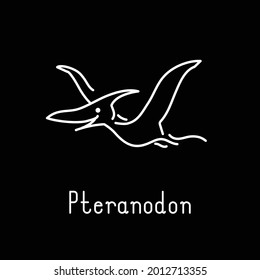 Pteranodon Line Style Icon Vector Illustration Stock Vector (Royalty ...