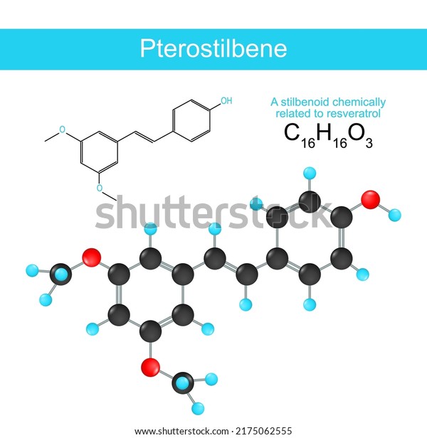 Pterostilbene Structural Chemical Formula Pterostilbene Skeletal Stock ...