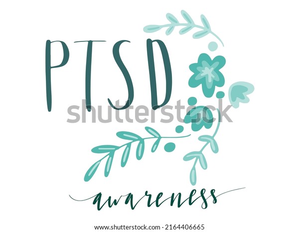 Ptsd Awareness Hand Lettering Vector Illustration Stock Vector (Royalty ...