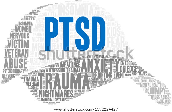 Ptsd Word Cloud On White Background Stock Vector (Royalty Free ...