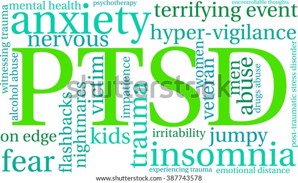 Ptsd Word Cloud On White Background Stock Vector (Royalty Free ...