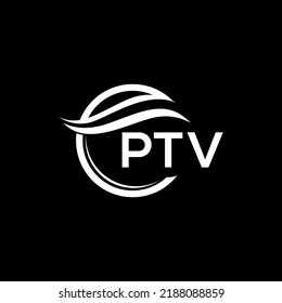 Ptv Letter Logo Design On Black Stock Vector (Royalty Free) 2188088859 ...