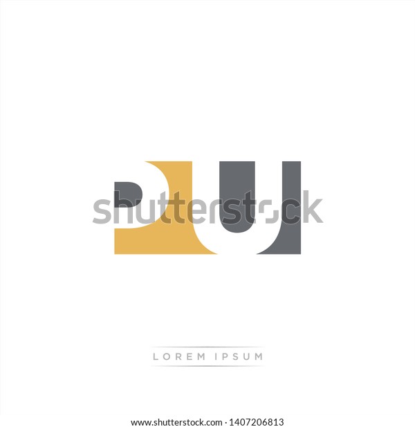 Pu Logo Letter Modern Negative Space Stock Vector (Royalty Free) 1407206813