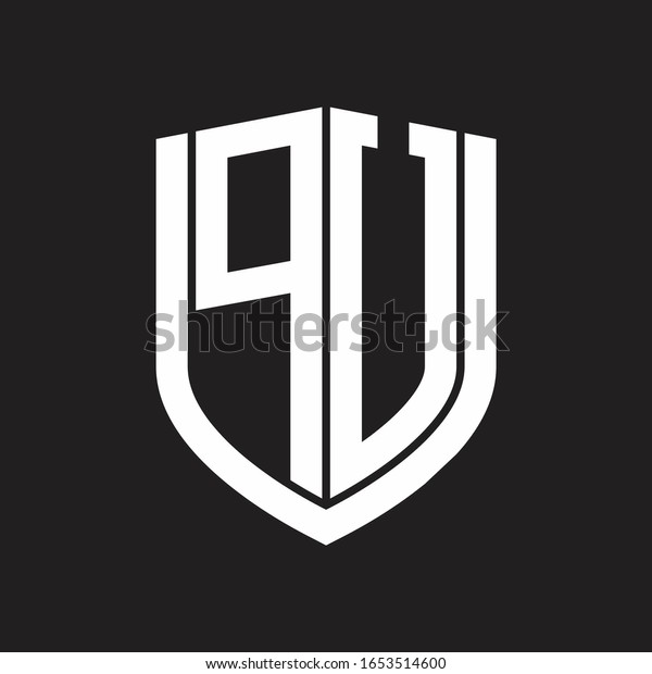 Pu Logo Monogram Emblem Shield Design Stock Vector (Royalty Free ...