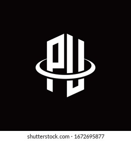 Pu Monogram Logo Hexagon Style Surrounded Stock Vector (Royalty Free ...