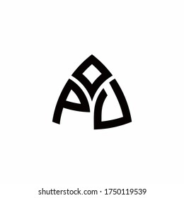 Pu Monogram Logo Modern Triangle Style Stock Vector (Royalty Free ...