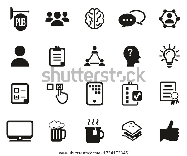 Pub Quiz Bar Quiz Icons Black Stock Vector (Royalty Free) 1734173345 ...