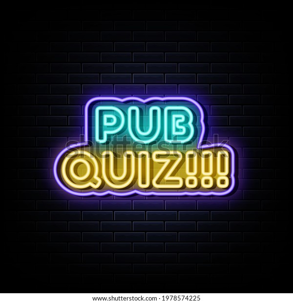 Pub Quiz Neon Signs Vector Design Stock Vector (Royalty Free ...